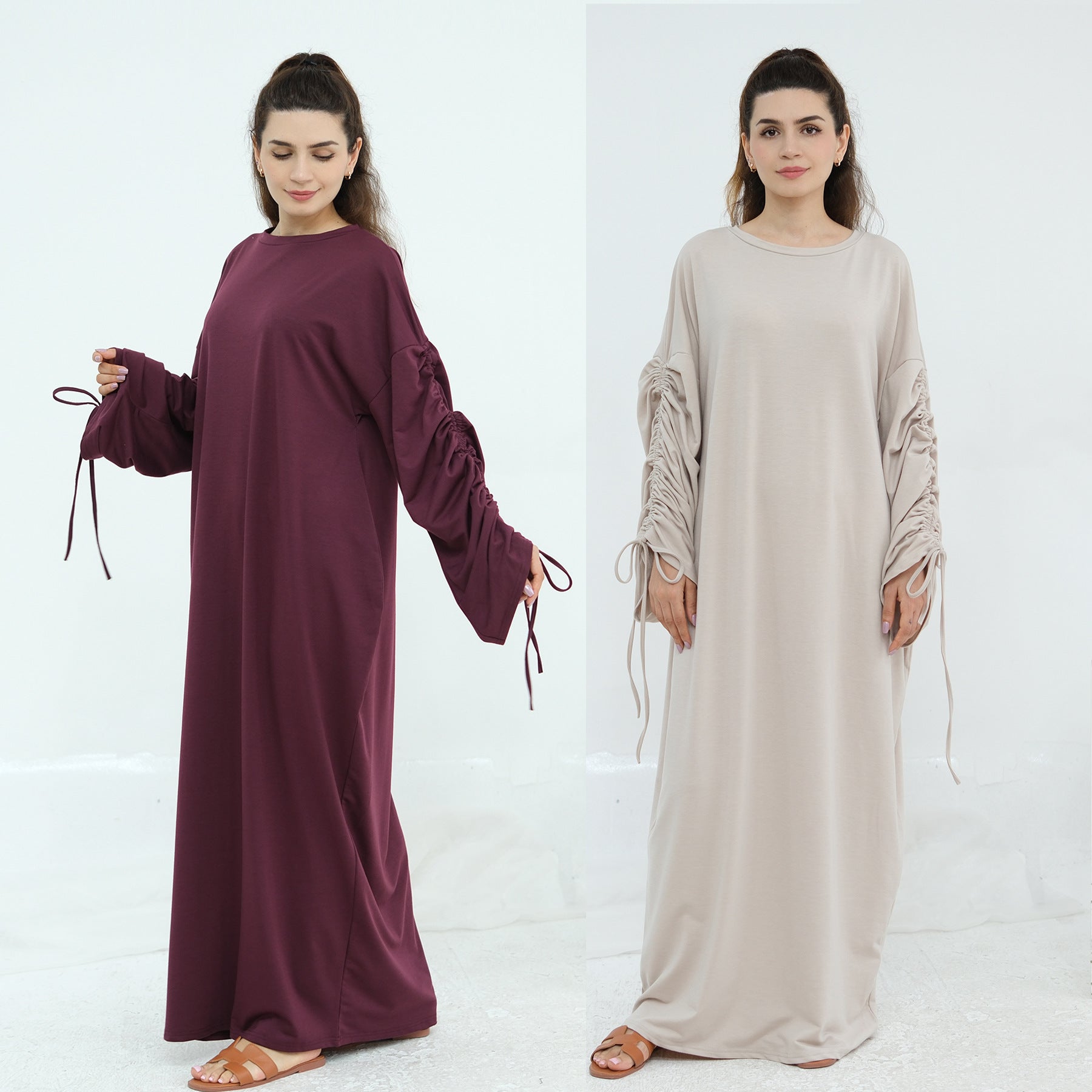 Turkish Cuffs With Drawstring Dress Robe Dresses – Ecnwa